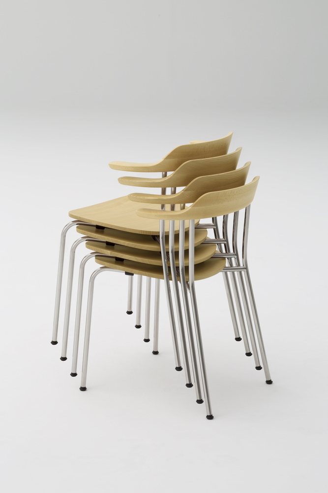ARMCHAIR STACKABLE (wooden seat) | Products | Maruni Wood Industry